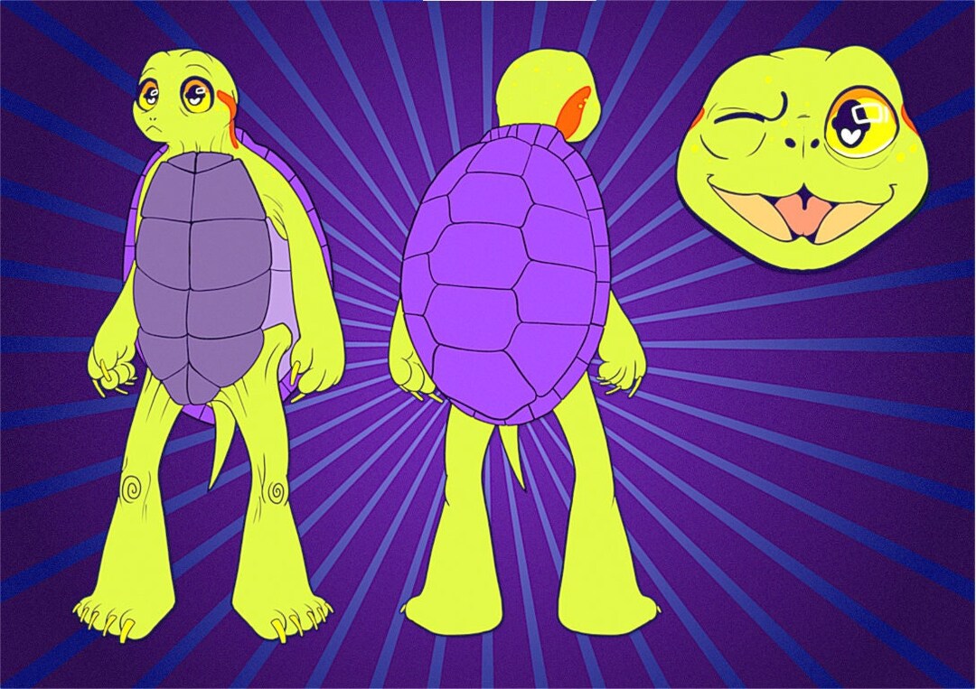 Red Eared Slider Turtle Fursona/scalesona Reference Sheet Hi Res ...