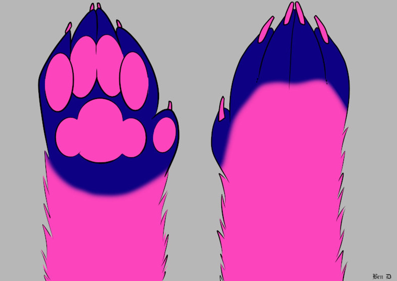 Realistic Fursona Hand Paw Reference Sheet Hi Res - Etsy