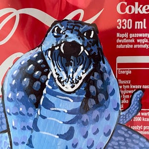 Upcycled Cobra Snake Graffiti Style Street Art on Recycled Soda Can ...