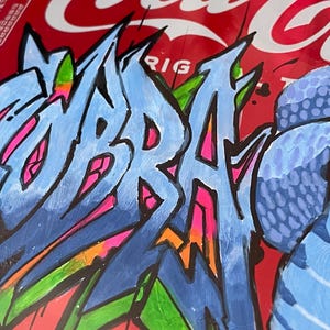 Upcycled Cobra Snake Graffiti Style Street Art on Recycled Soda Can ...