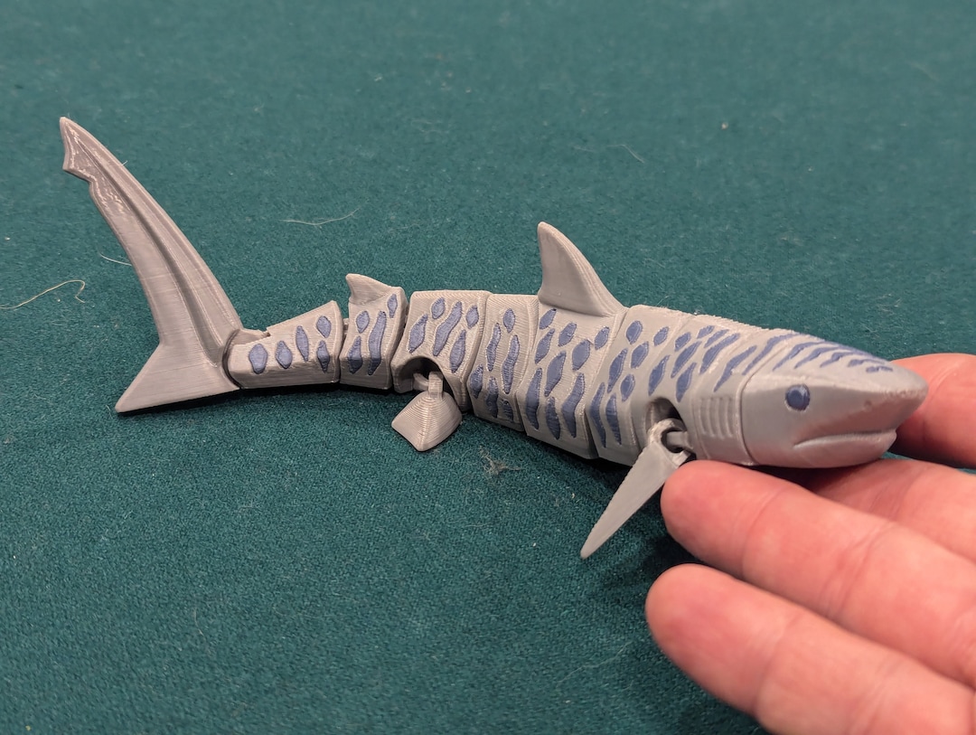 Articulated Tiger Shark - 3D Printed - Articulated Shark With Accent ...