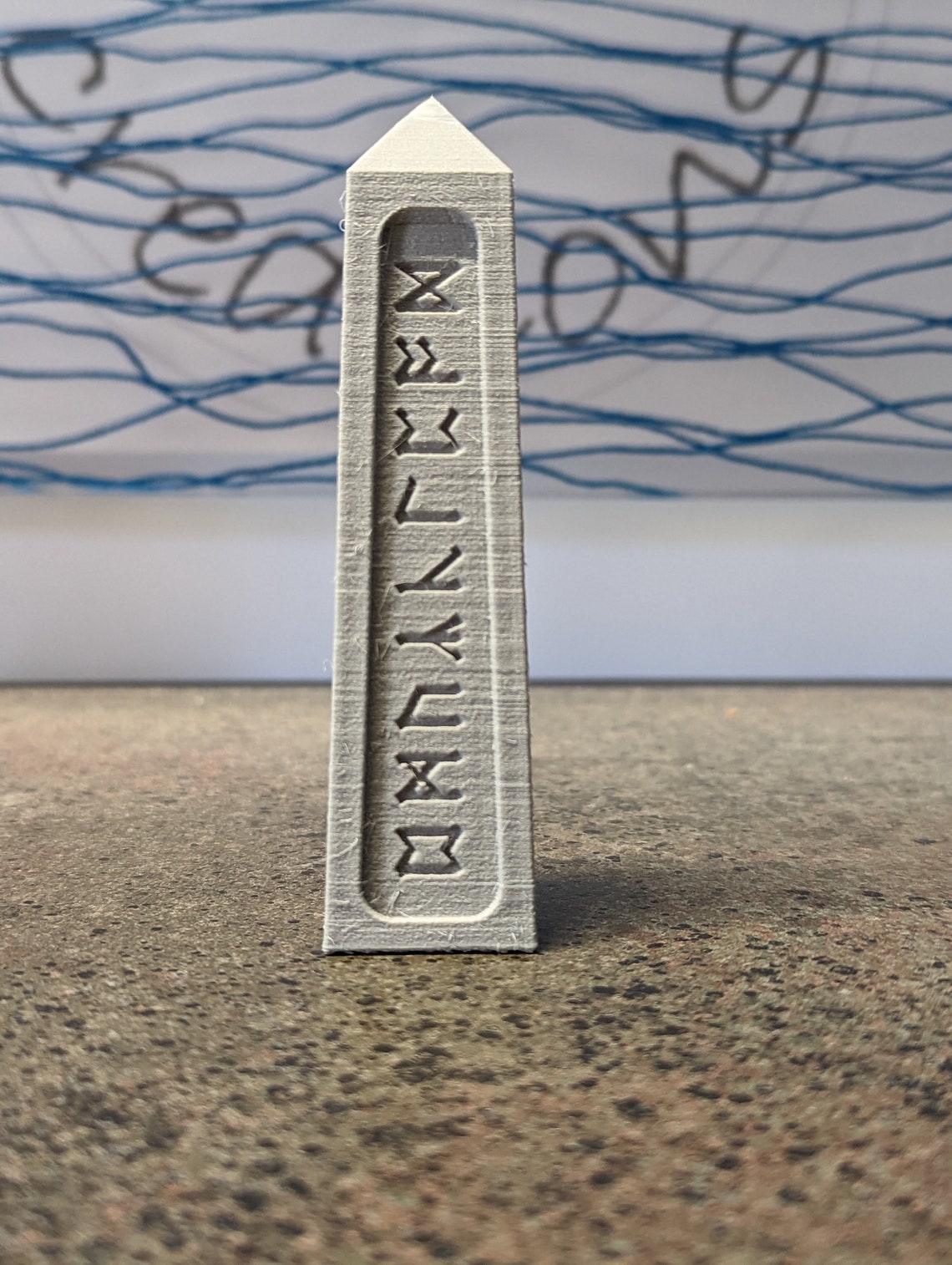 3d Printed Runic Obelisk Decoration - Etsy