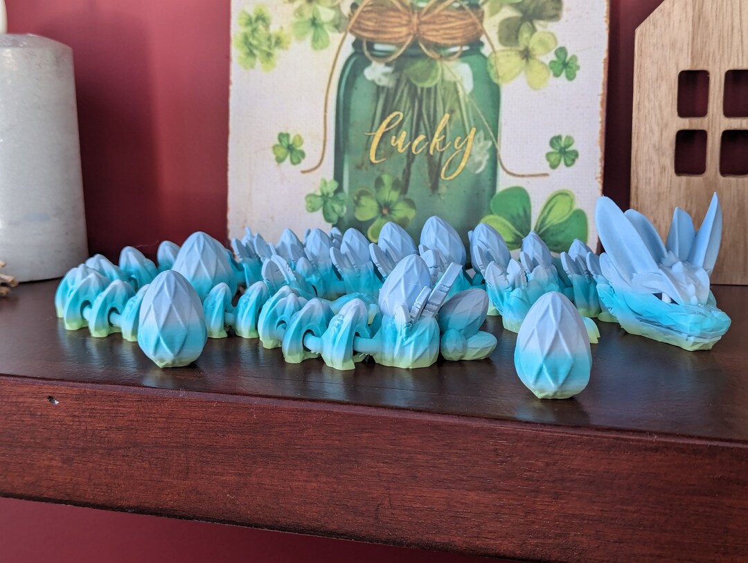 Easter Dragon - 3D Printed and Fully Articulated Dragon, Sensory Toy ...