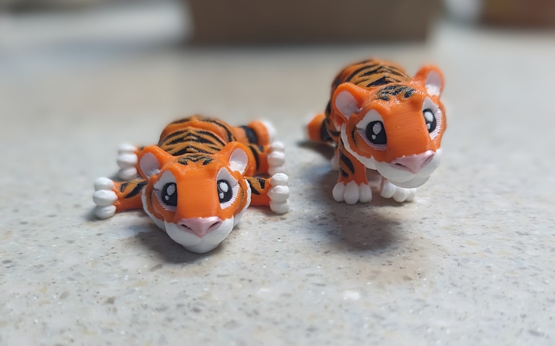 Cute Tiger - Flexible Figure - 3D Printed and Articulated Toy, Sensory ...