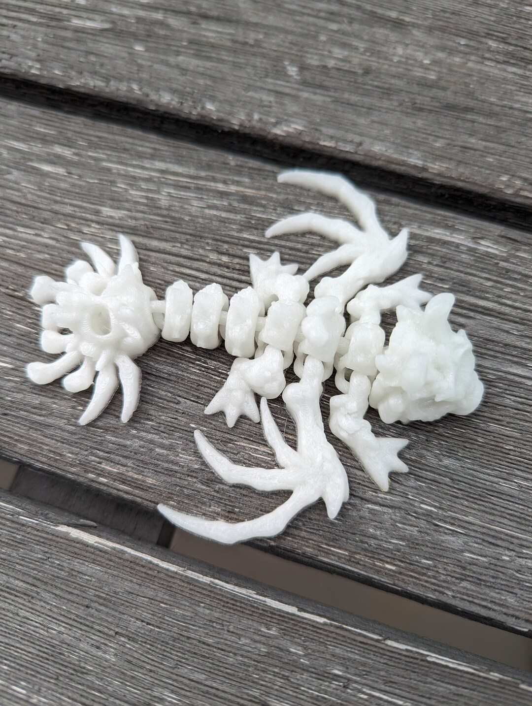 Small Bone Dragon - 3D Printed and Fully Articulated Little Undead Dragon, Sensory Toy, Fidget ...