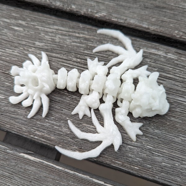 3d Printed Articulated Bone Dragon - Etsy