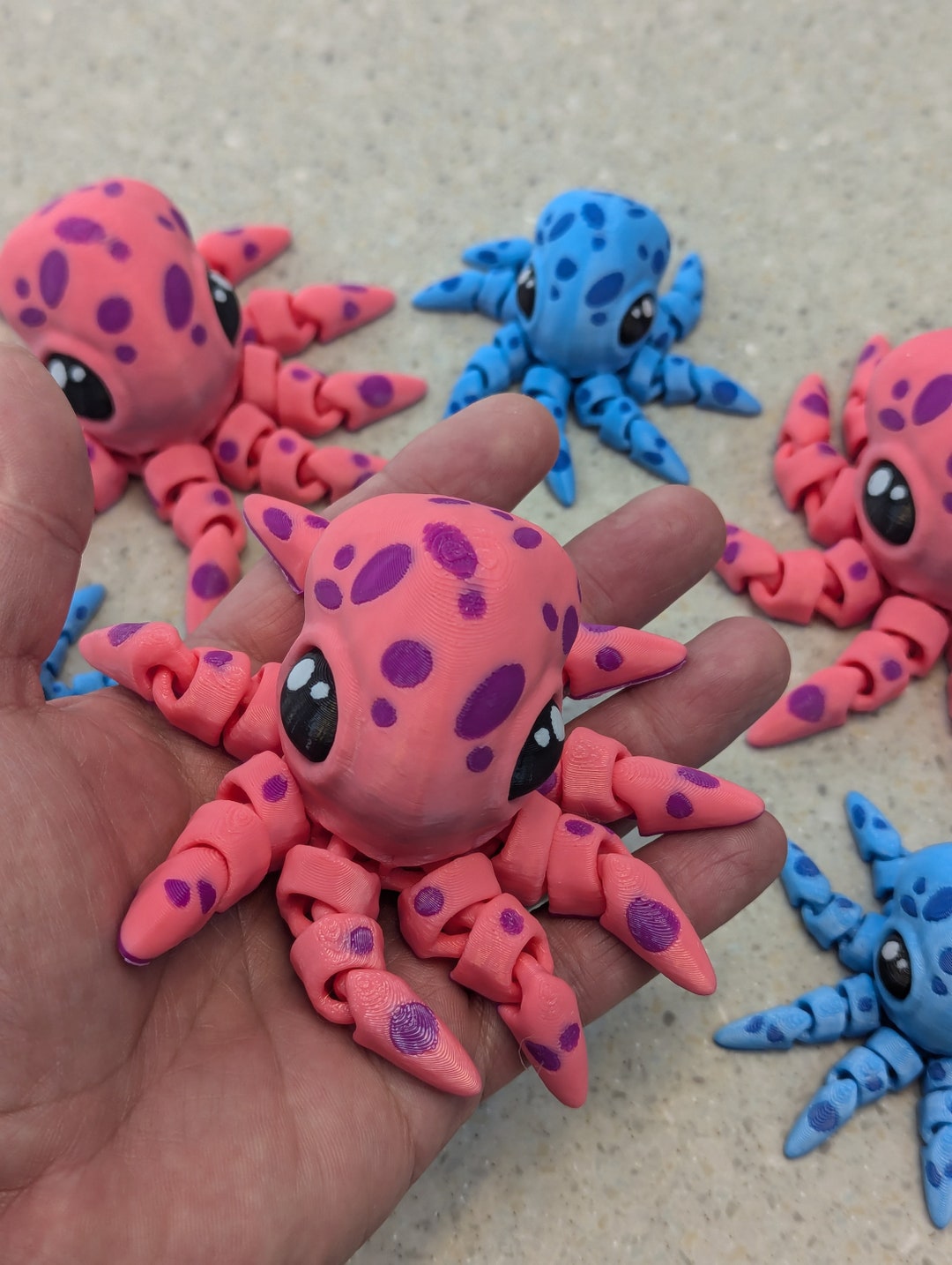 Cute Articulated Octopus - Fidget Figure - 3D Printed and Fully ...