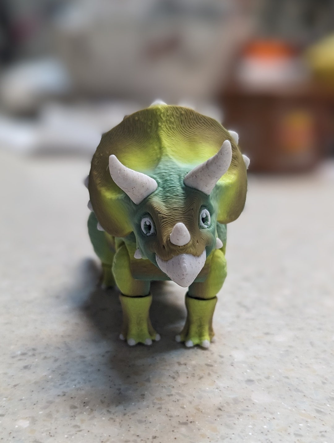 Fun Triceratops - Fully Articulated Dinosaur Stim Toy Posable Moveable ...