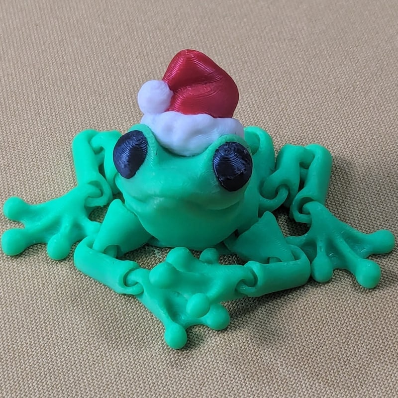 Santa Frog Figurine - Etsy