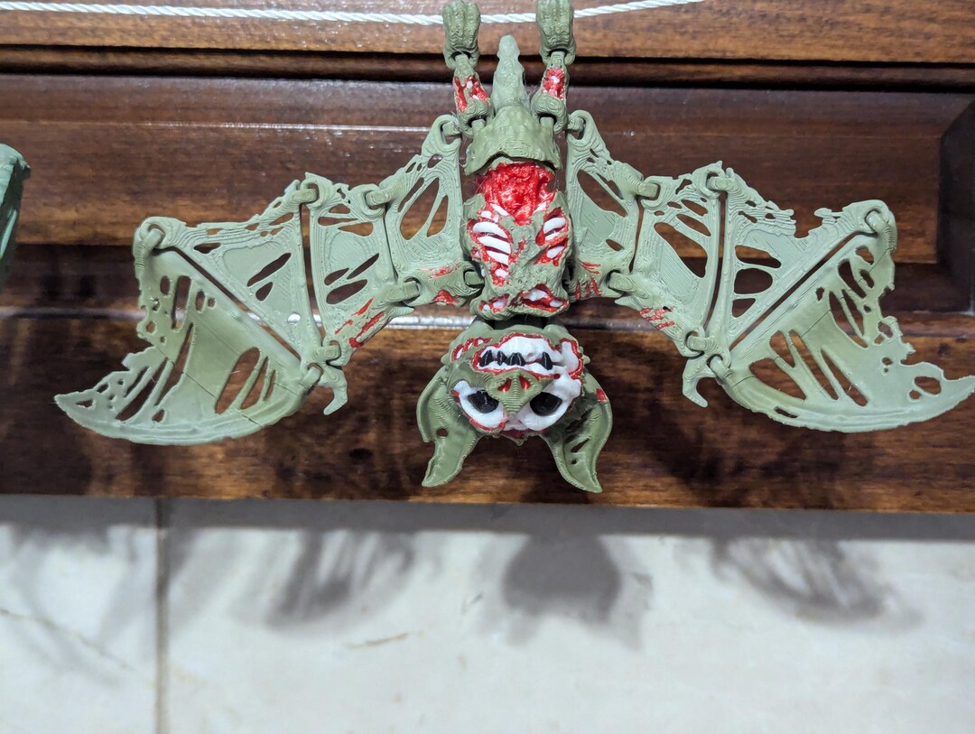 Zombie Bat - 3D Printed and Fully Articulated Halloween Decoration - Etsy