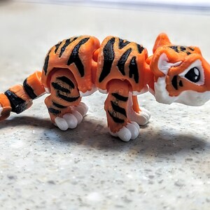 Cute Tiger - Flexible Figure - 3D Printed and Articulated Toy, Sensory ...