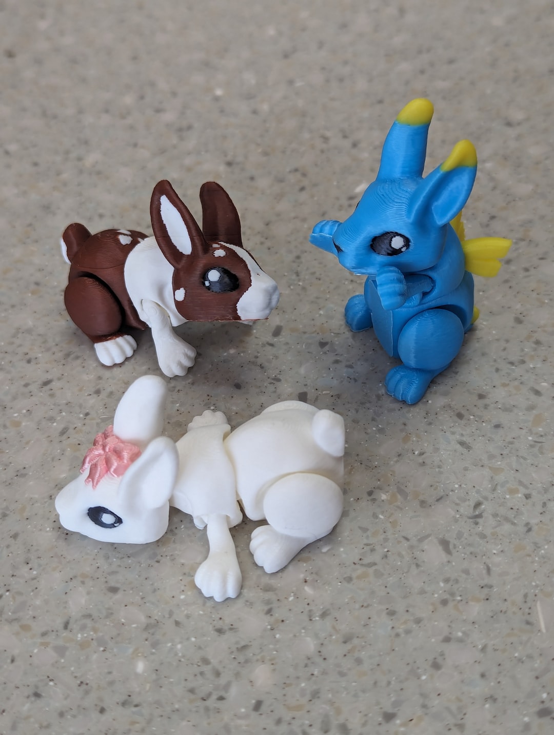 Cute Bunny Rabbit - Posable Fidget Figure - 3D Printed and Fully ...