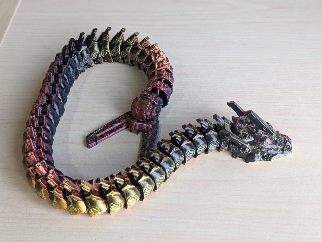 Mecha Snake - Articulated, 3d Printed Mechanical/steampunk Style Toy - Etsy
