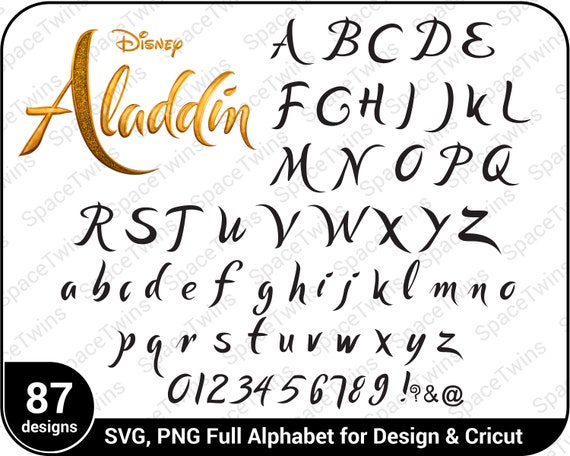 Aladdin Font Svg Aladdin Font Aladdin Letters Aladdin | Etsy