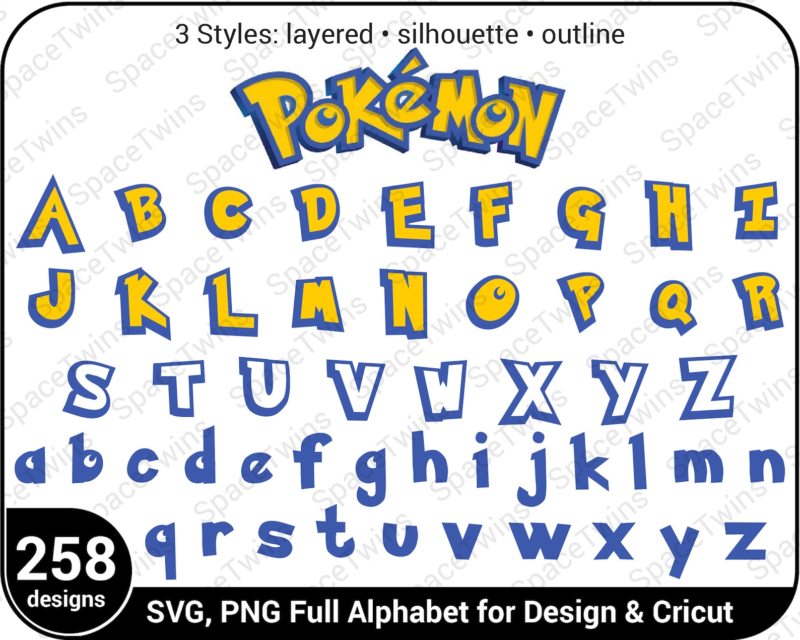 Pokemon Font SVG Pokemon font Pokemon letters Pokemon | Etsy