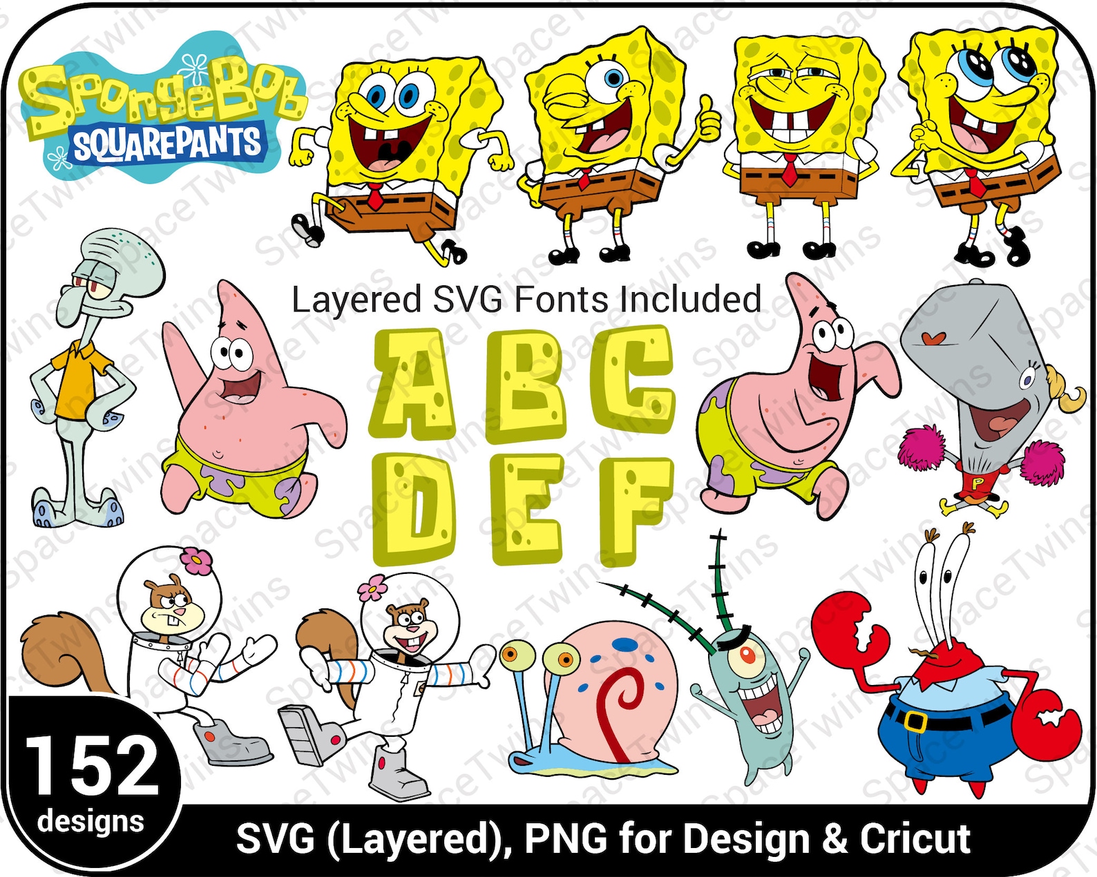 SpongeBob SVG SpongeBob Font SVG SpongeBob font SpongeBob | Etsy