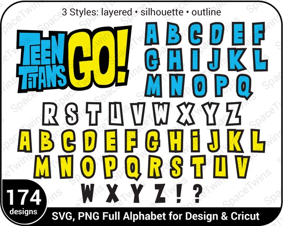 Teen titans go Font SVG Teen titans go font Teen titans go | Etsy