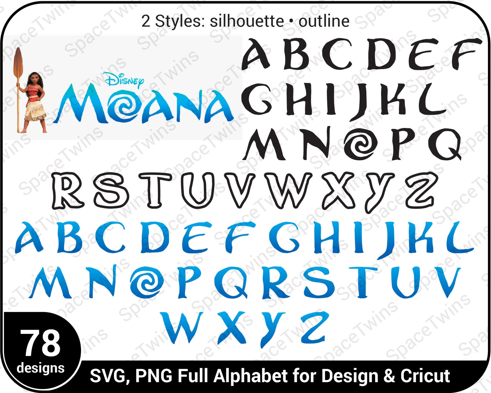 Moana Font SVG Moana font Moana letters Moana Alphabet for | Etsy
