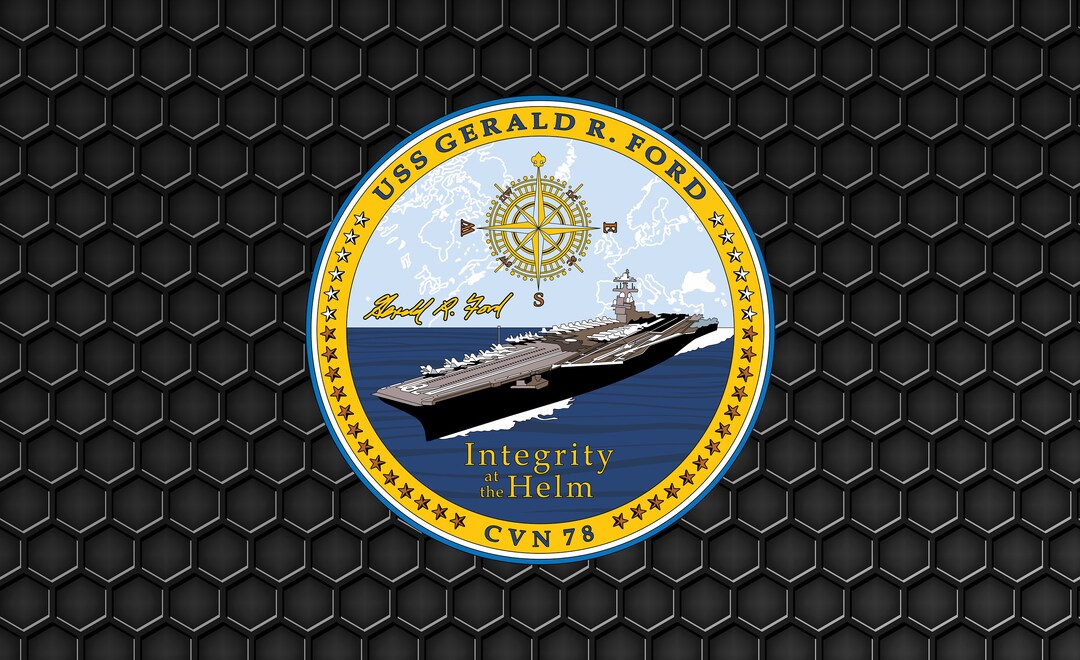US Navy USS Gerald R. Ford CVN-78 Aircraft Carrier - Patch Pin Logo ...