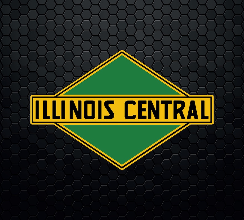 Illinois Central Railroad - Logo Decal Emblem Crest Insignia - Digital ...