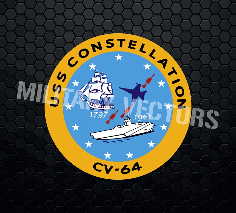 USS Constellation (CV-64) Aircraft Carrier - Patch Pin Logo Decal ...