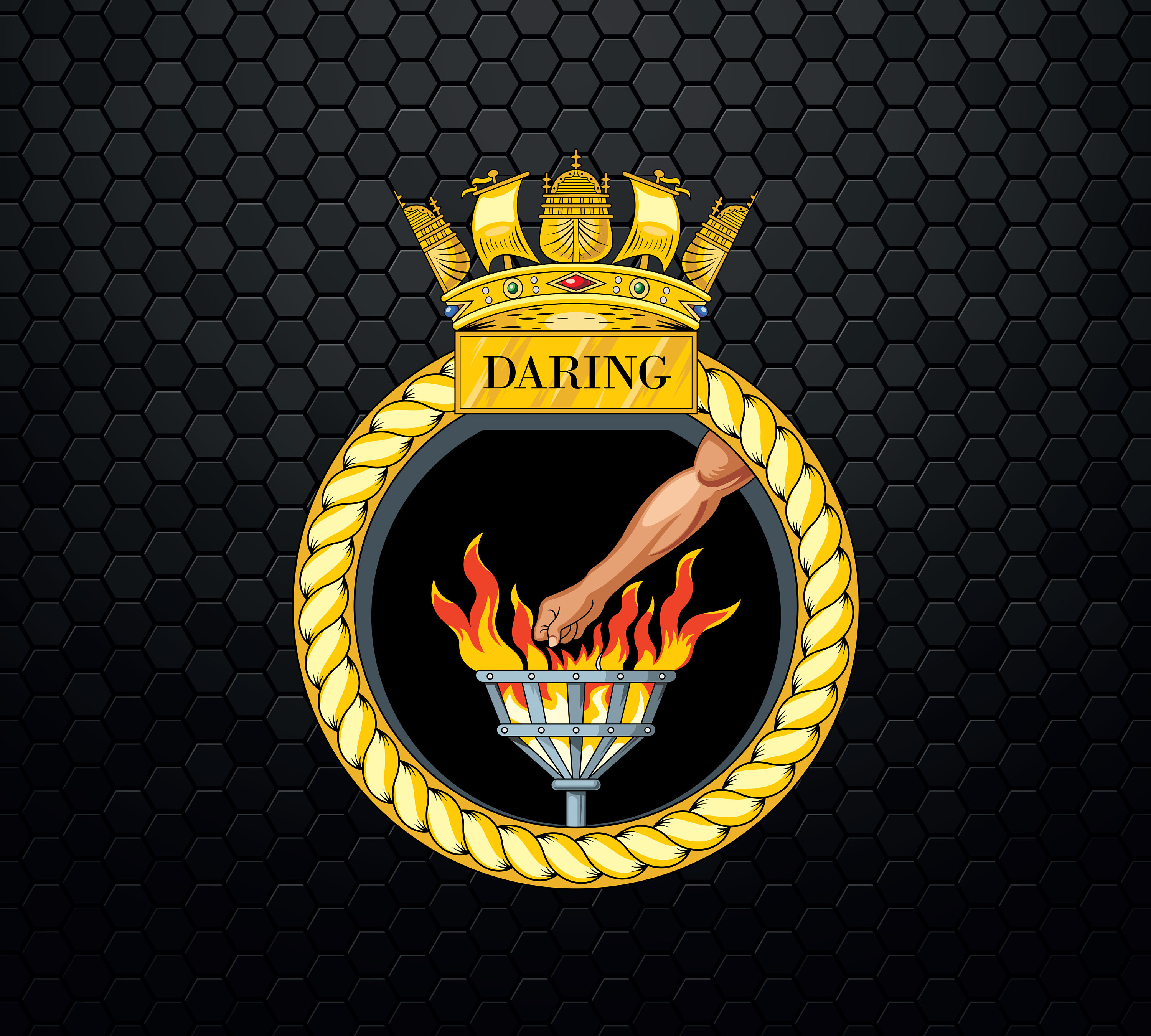 HMS Daring British Royal Navy Destroyer Cap Badge Logo - Etsy