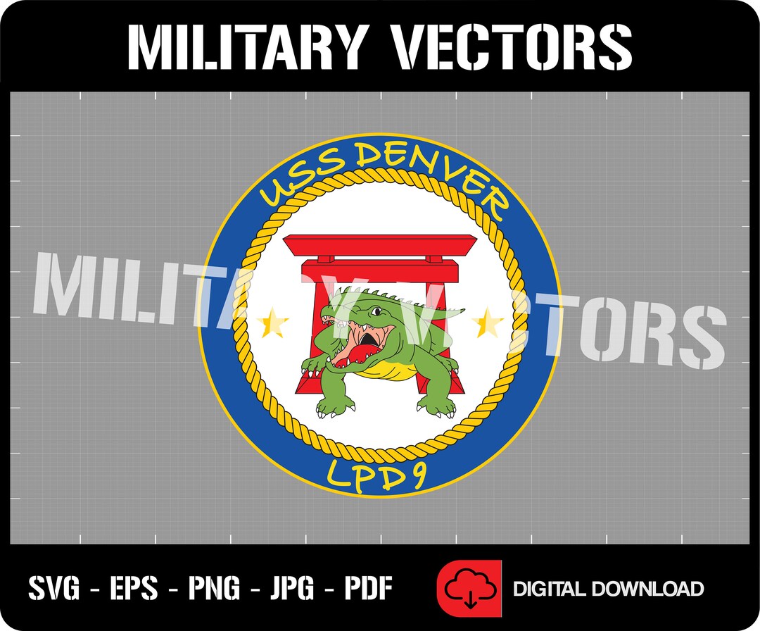 US Navy USS Denver LPD-9 Amphibious Transport Dock Patch Pin Logo Decal ...