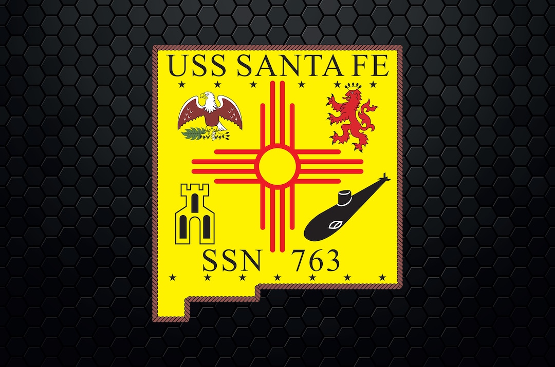 USS Santa Fe SSN-763 Attack Submarine Patch Logo Decal Emblem Crest ...
