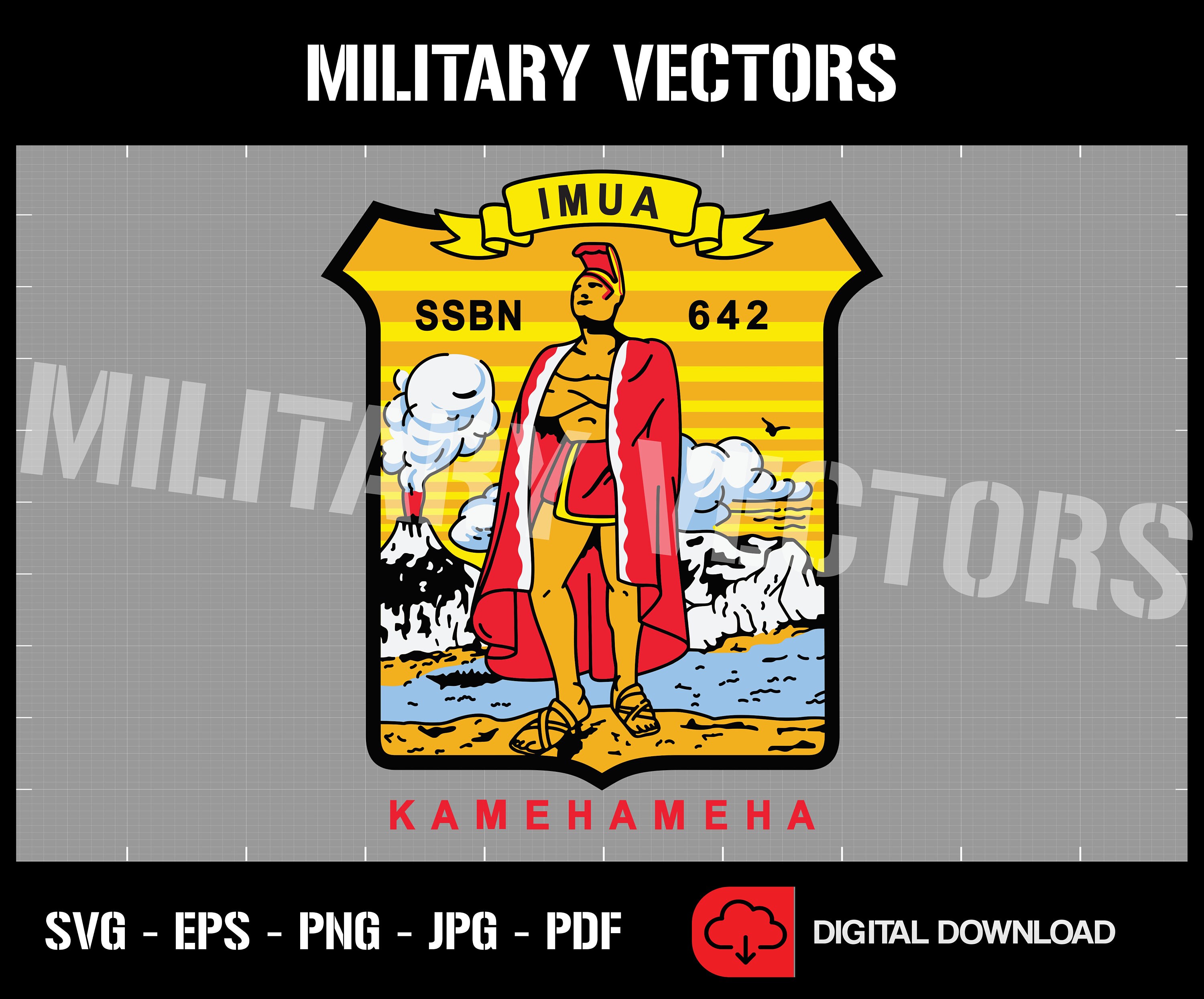 USS Kamehameha (SSBN-642) Ballistic Missile Submarine - Patch Pin Logo ...