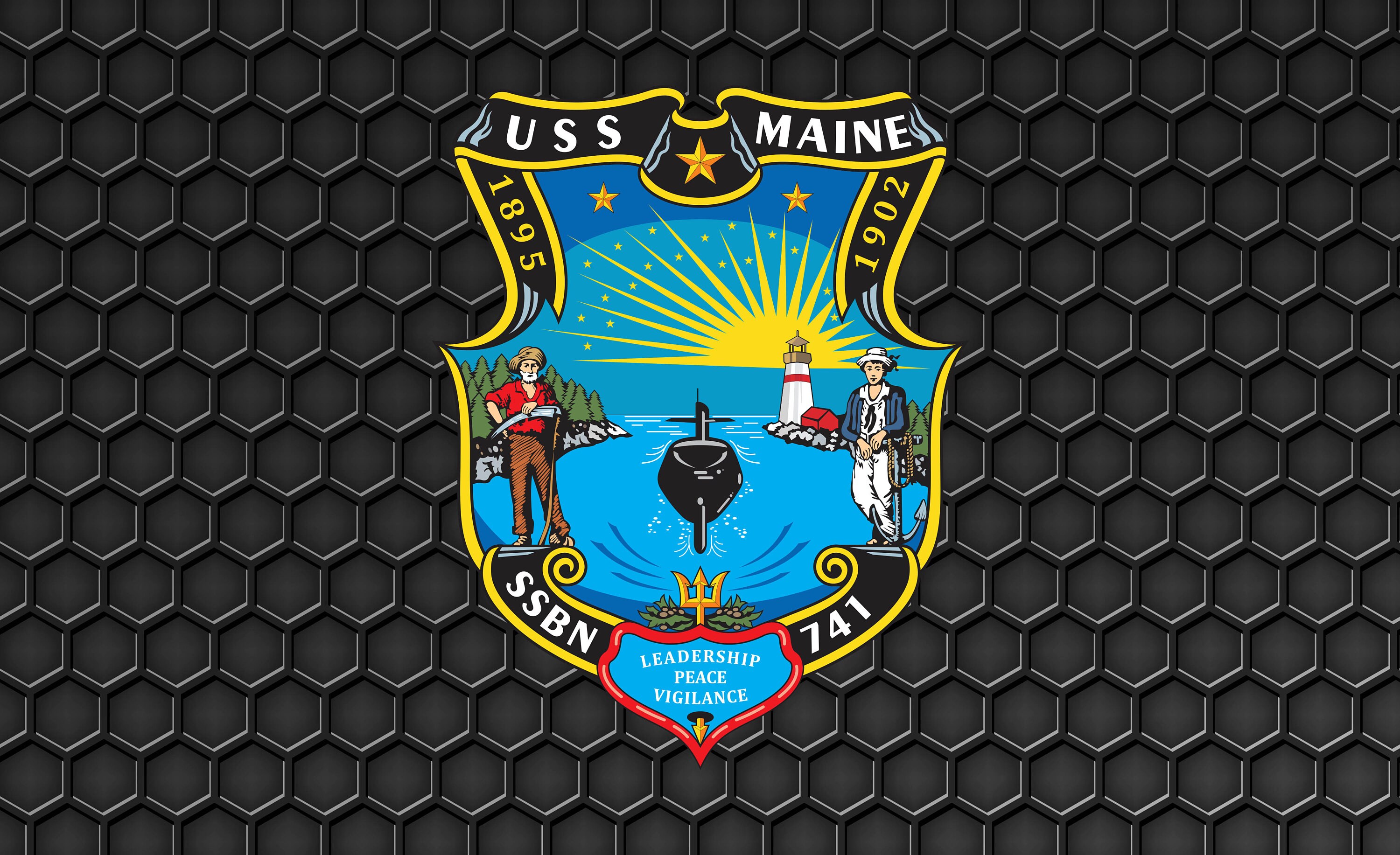 USS Maine SSBN-741 Ballistic Missile Submarine Patch Pin | Etsy
