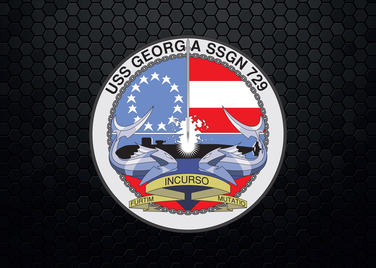 USS Georgia SSGN-729 Guided Missile Submarine Patch Pin - Etsy