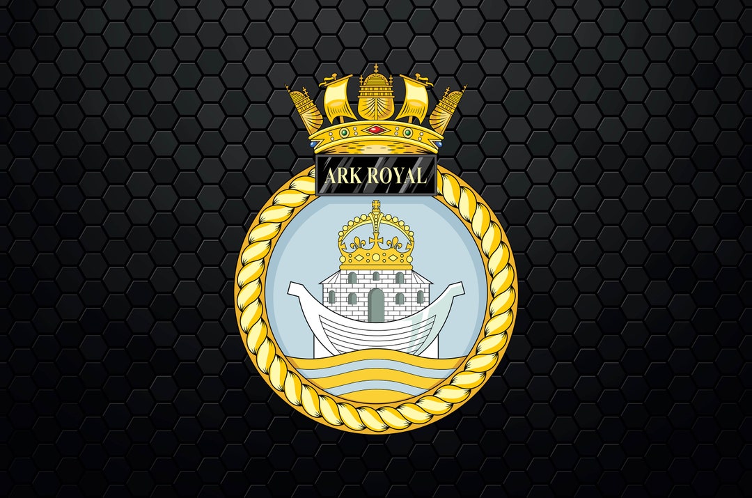 HMS Ark Royal R07 Royal Navy Aircraft Carrier - Patch Logo Decal Emblem ...