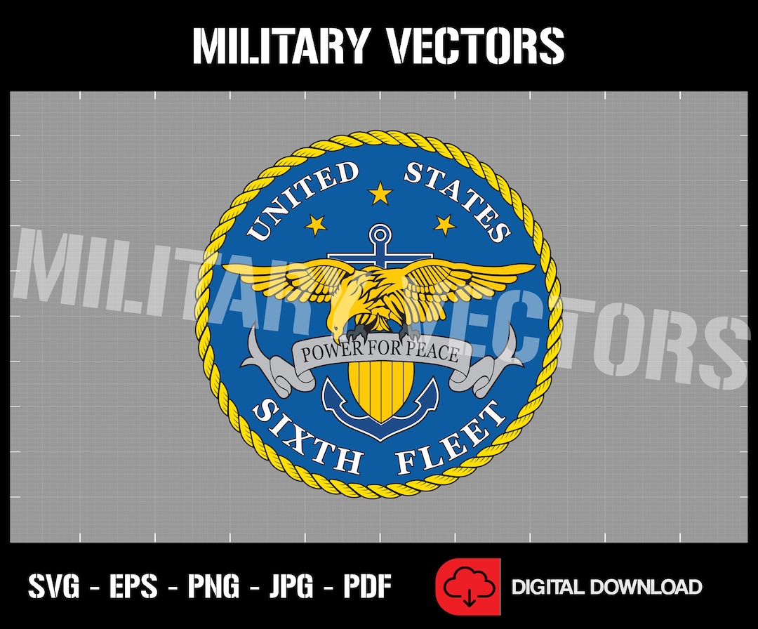 U.S. Navy Sixth (6th) Fleet - USN Numbered Fleet - Patch Pin Logo Decal ...