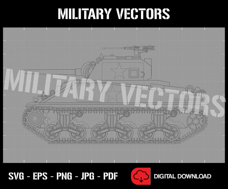 M4 Sherman WWII American Battle Tank Blueprint Diagram - Etsy