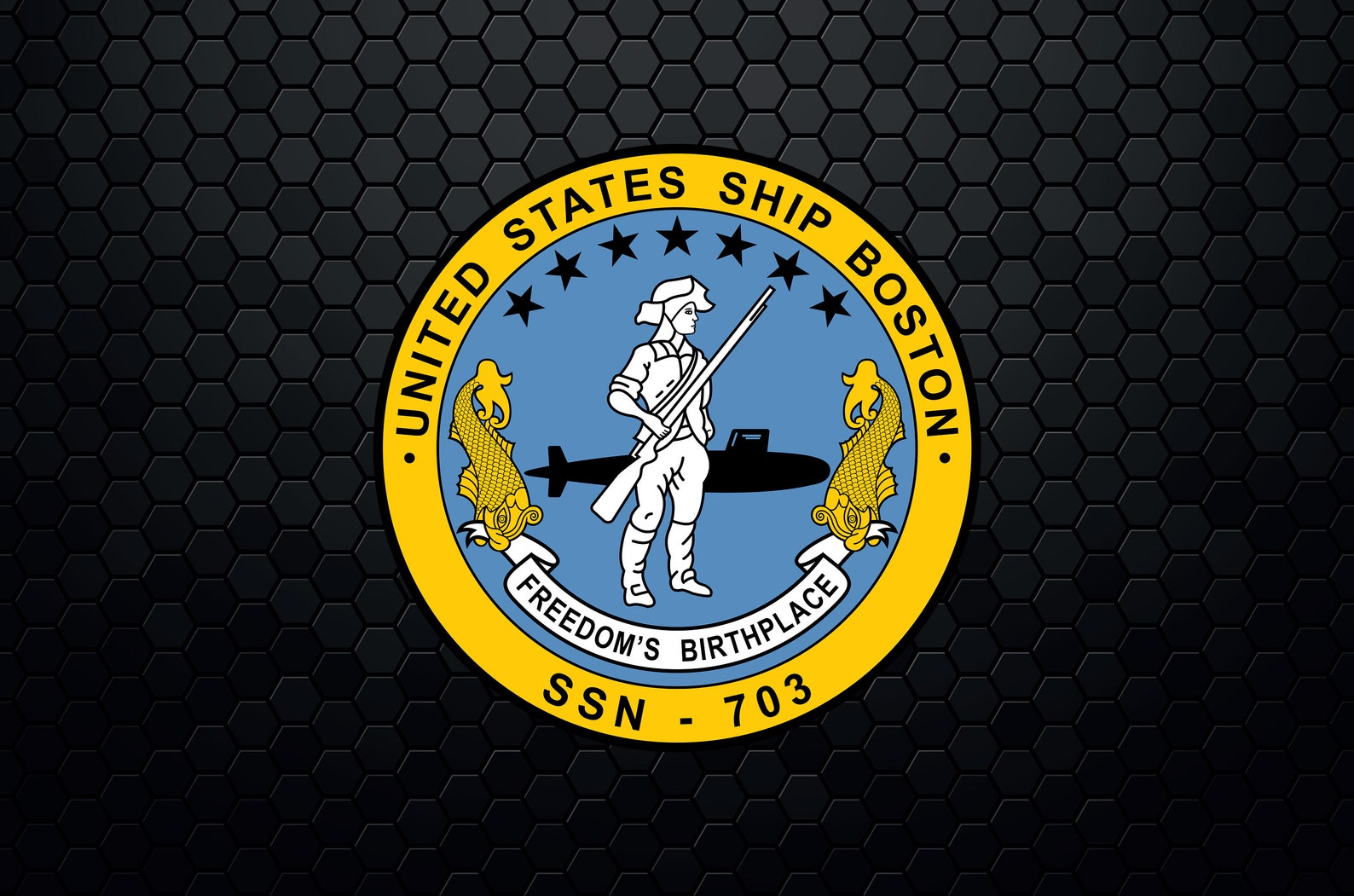 USS Boston SSN-703 Attack Submarine Patch Logo Decal | Etsy