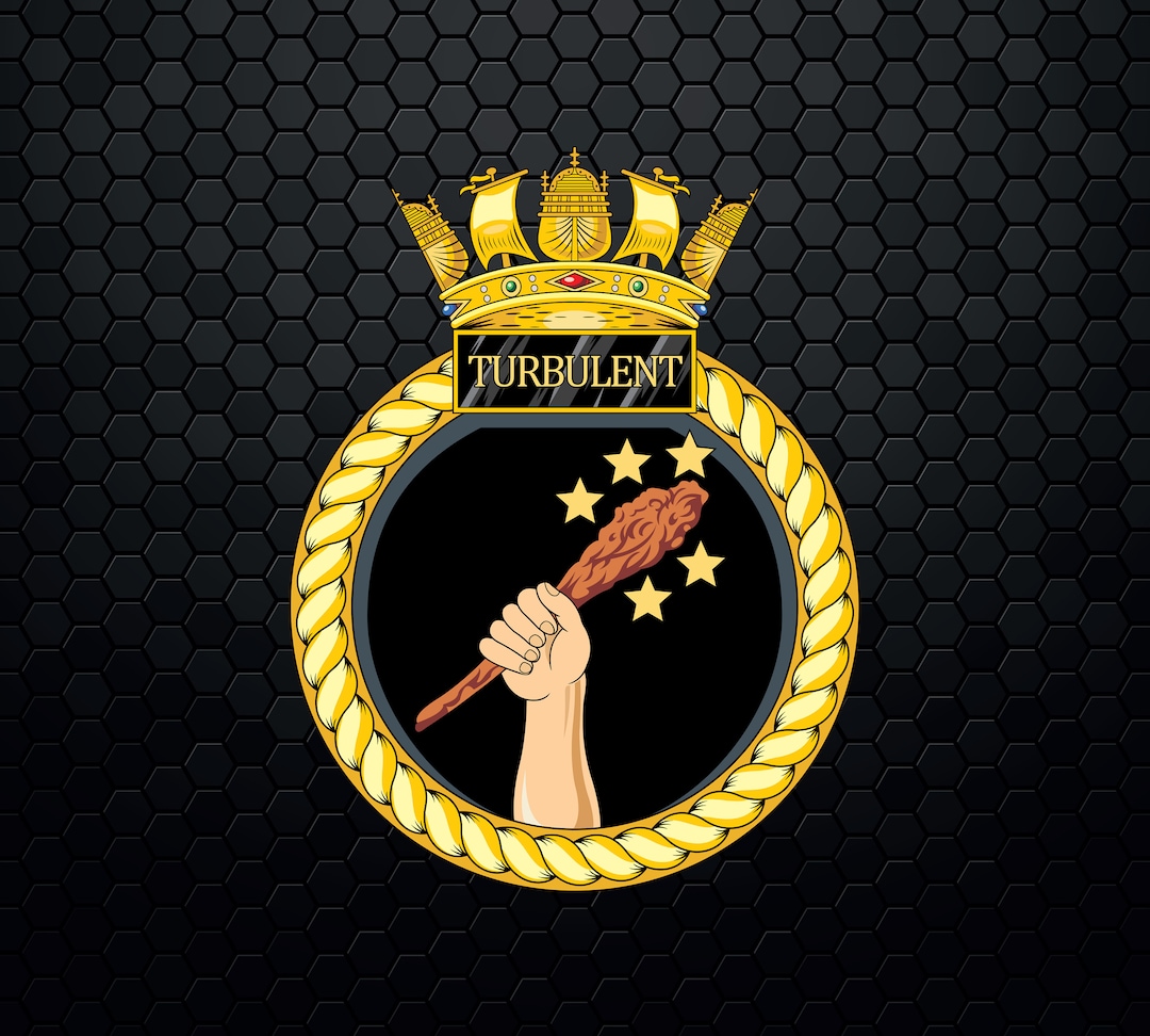 HMS Turbulent - British Royal Navy Submarine - Cap Badge Logo Decal ...