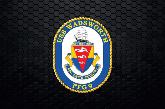 USS Wadsworth FFG-9 Naval Frigate Patch Logo Decal Emblem | Etsy
