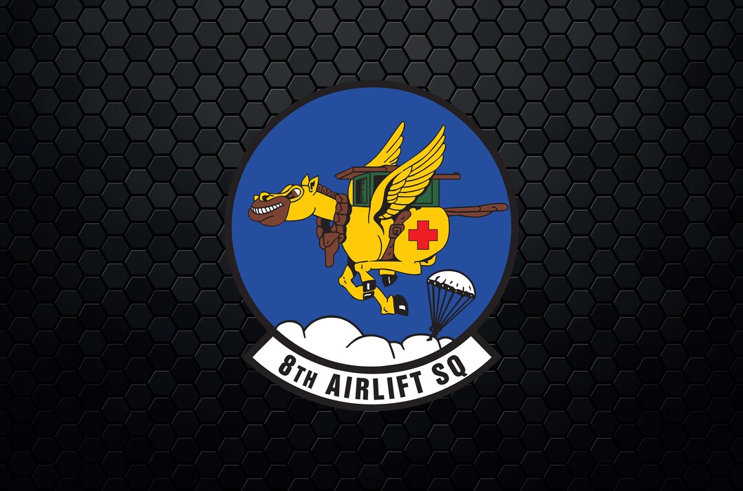 8th Airlift Squadron USAF - Patch Logo Decal Emblem Crest Insignia ...