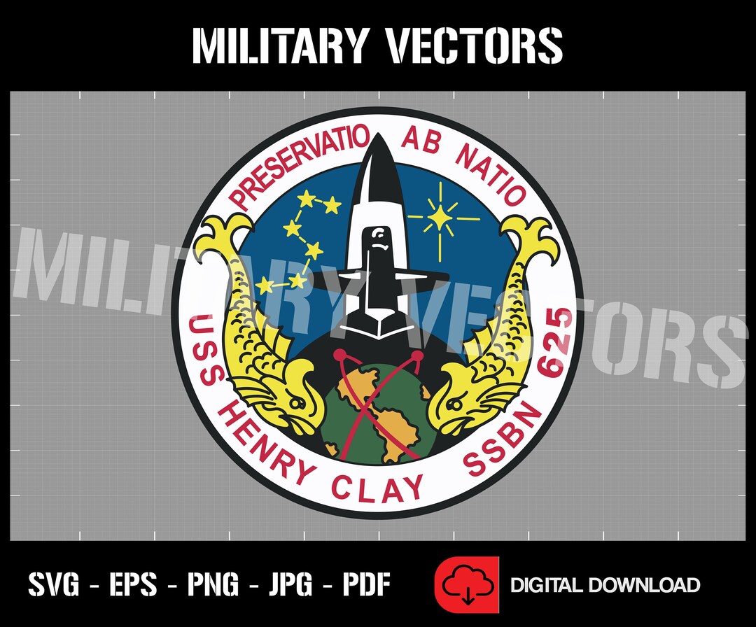 USS Henry Clay (SSBN-625) Ballistic Missile Submarine - Patch Pin Logo ...