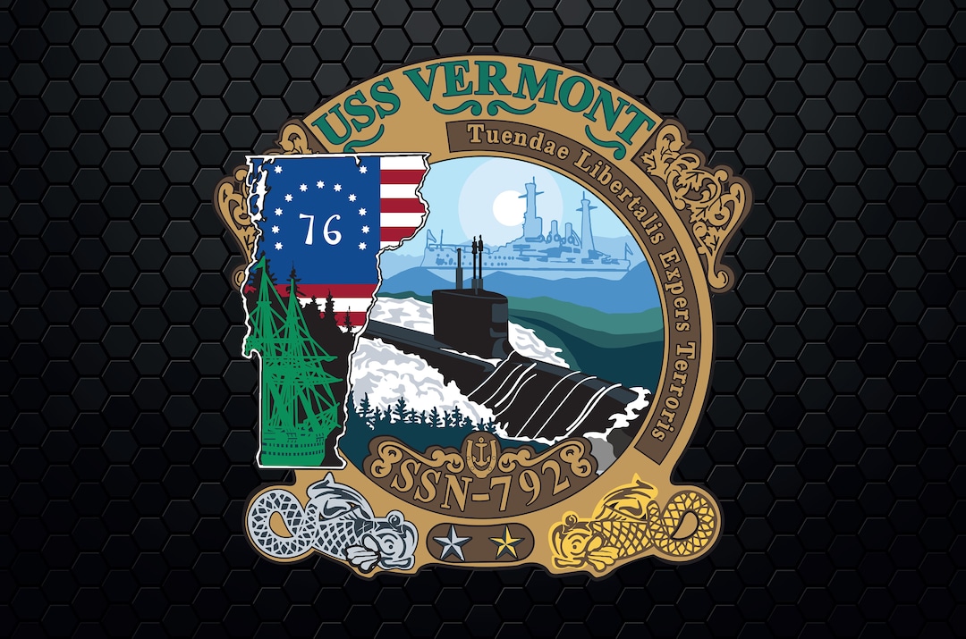 USS Vermont (SSN-792) Attack Submarine - Patch Logo Decal Emblem Crest ...