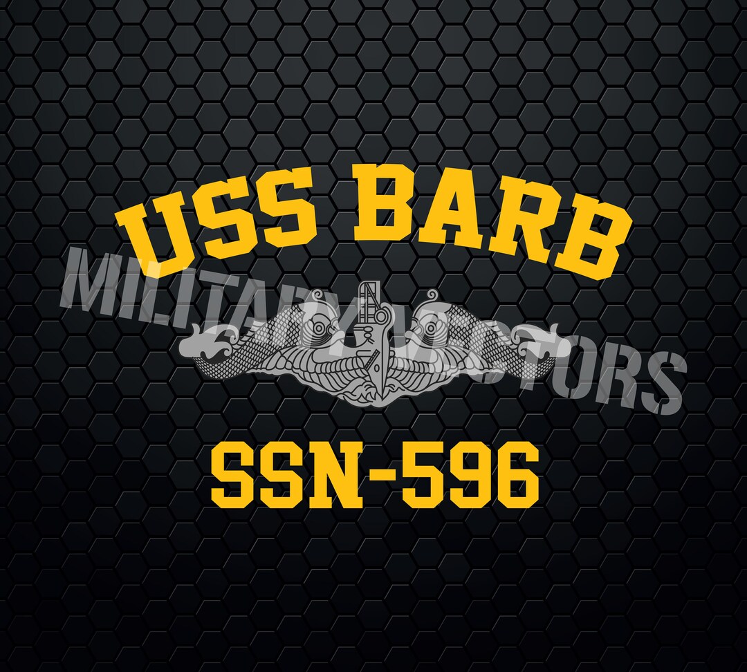 USS Barb SSN-596 U.S. Navy Attack Submarine Patch Pin Logo Decal Emblem ...