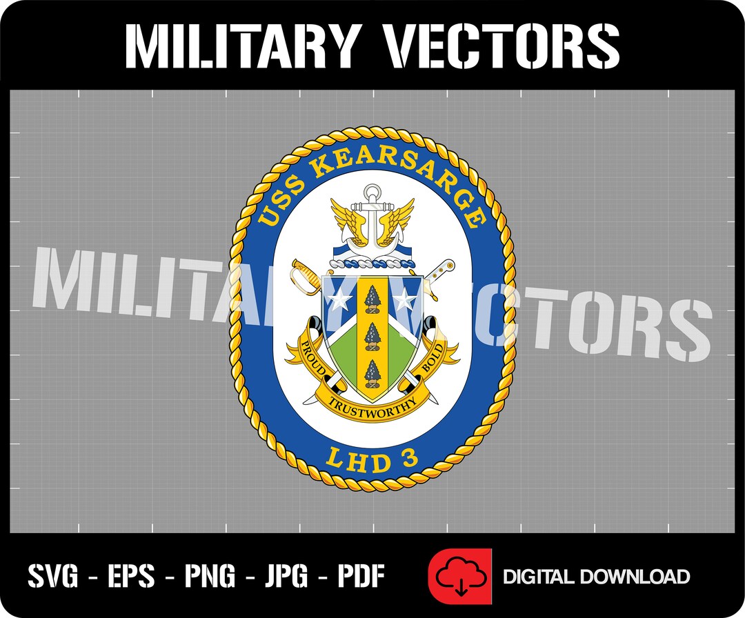 US Navy USS Kearsarge LHD-3 Amphibious Assault Ship - Patch Pin Logo ...