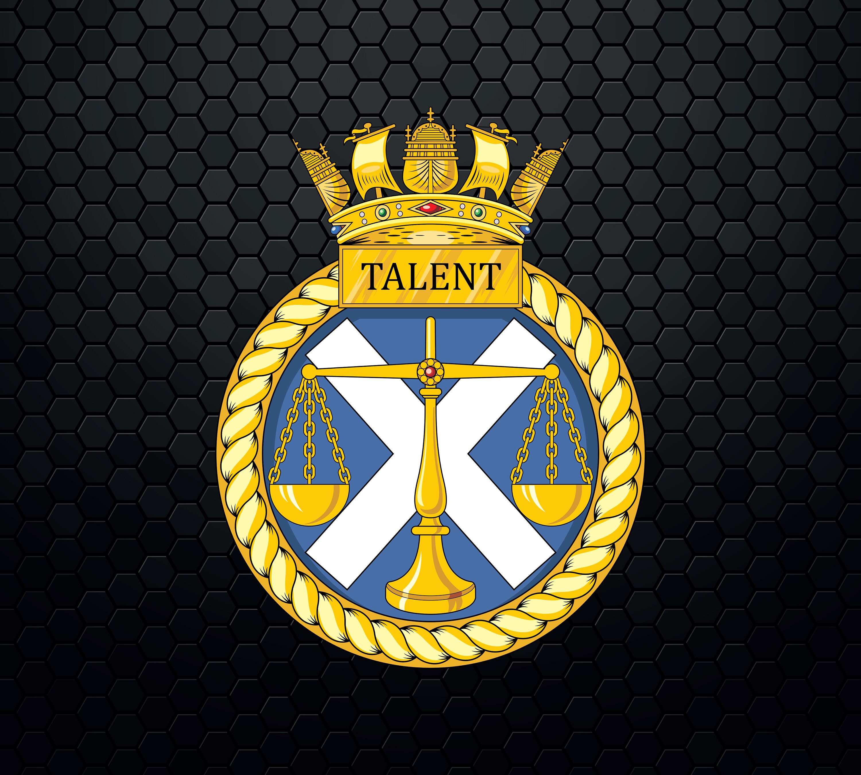 HMS Talent - British Royal Navy Submarine - Cap Badge Logo Decal Emblem ...