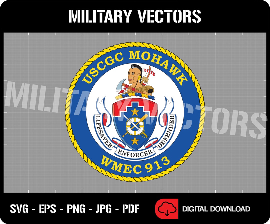 USCGC Mohawk (WMEC-913) - U.S. Coast Guard Cutter Ship - Patch Pin Logo ...