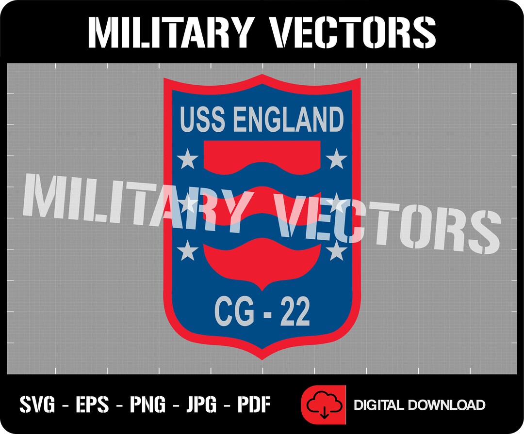 USS England CG-22 - U.S. Navy Cruiser Ship's Crest Logo Decal Emblem ...