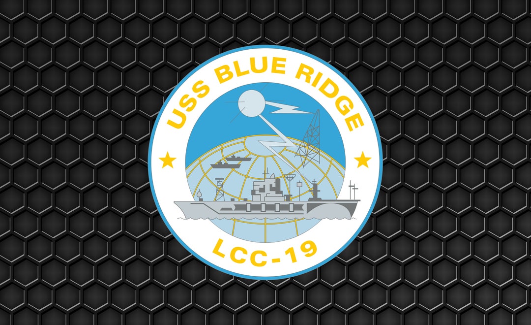 US Navy USS Blue Ridge LCC-19 Ship - Patch Pin Logo Decal Emblem Crest ...