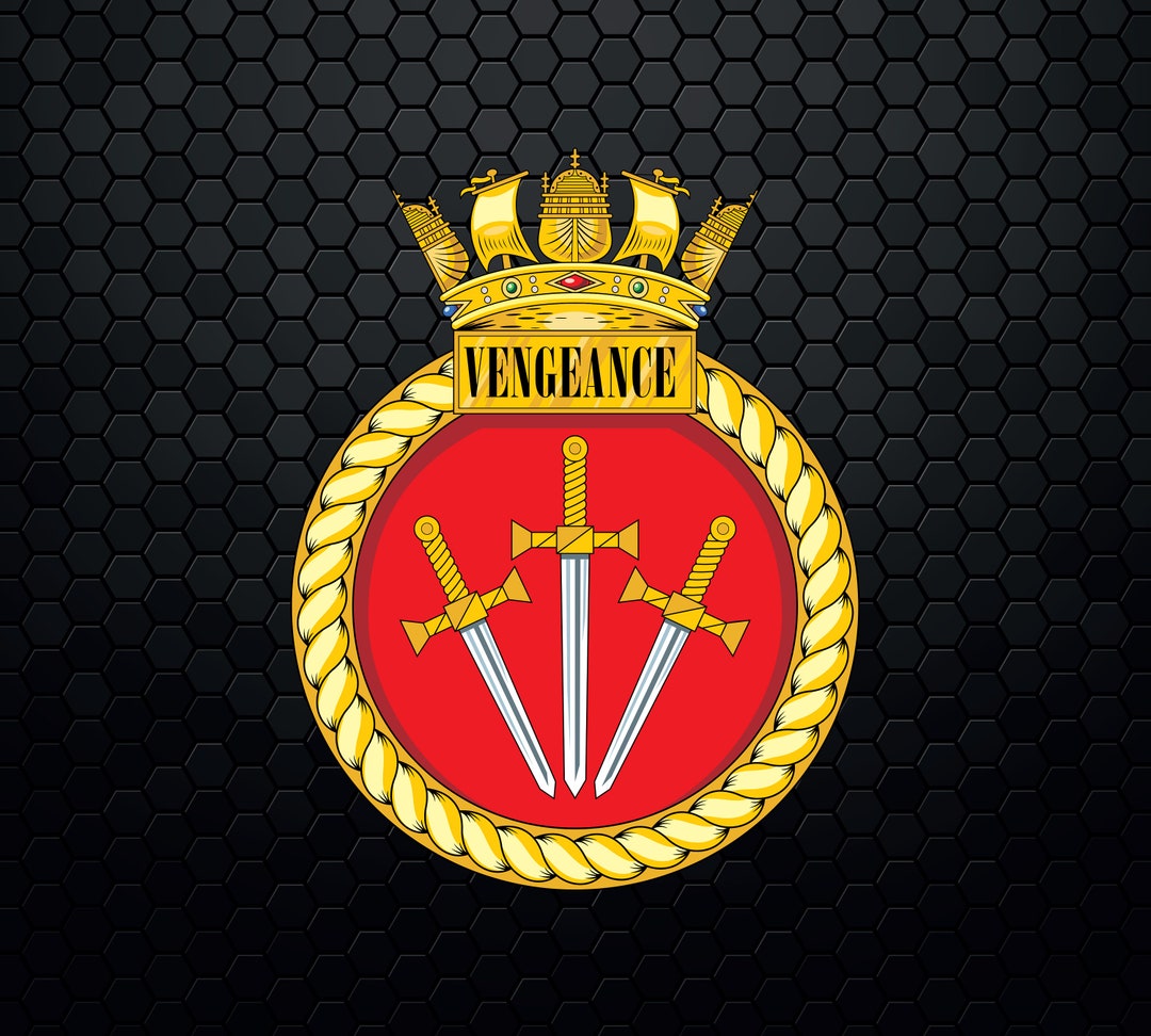 HMS Vengeance - British Royal Navy Submarine - Cap Badge Logo Decal ...