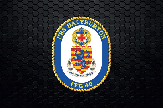 USS Halyburton FFG-40 Naval Frigate Patch Logo Decal Emblem | Etsy