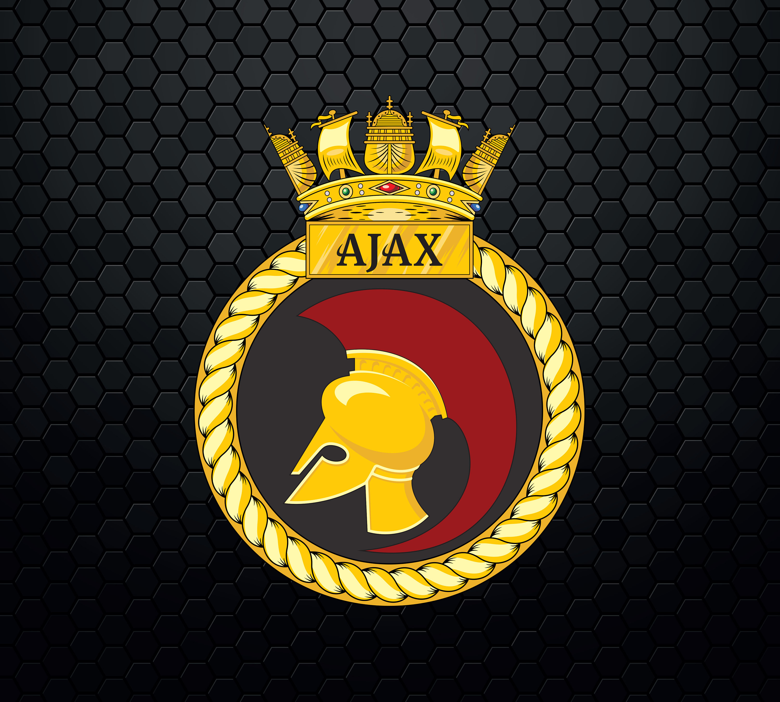 HMS Ajax British Royal Navy Submarine Cap Badge Logo Decal - Etsy