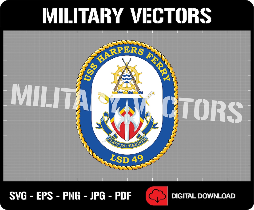 USS Harper's Ferry LSD-49 - U.S. Navy Dock Landing Ship Patch Logo ...